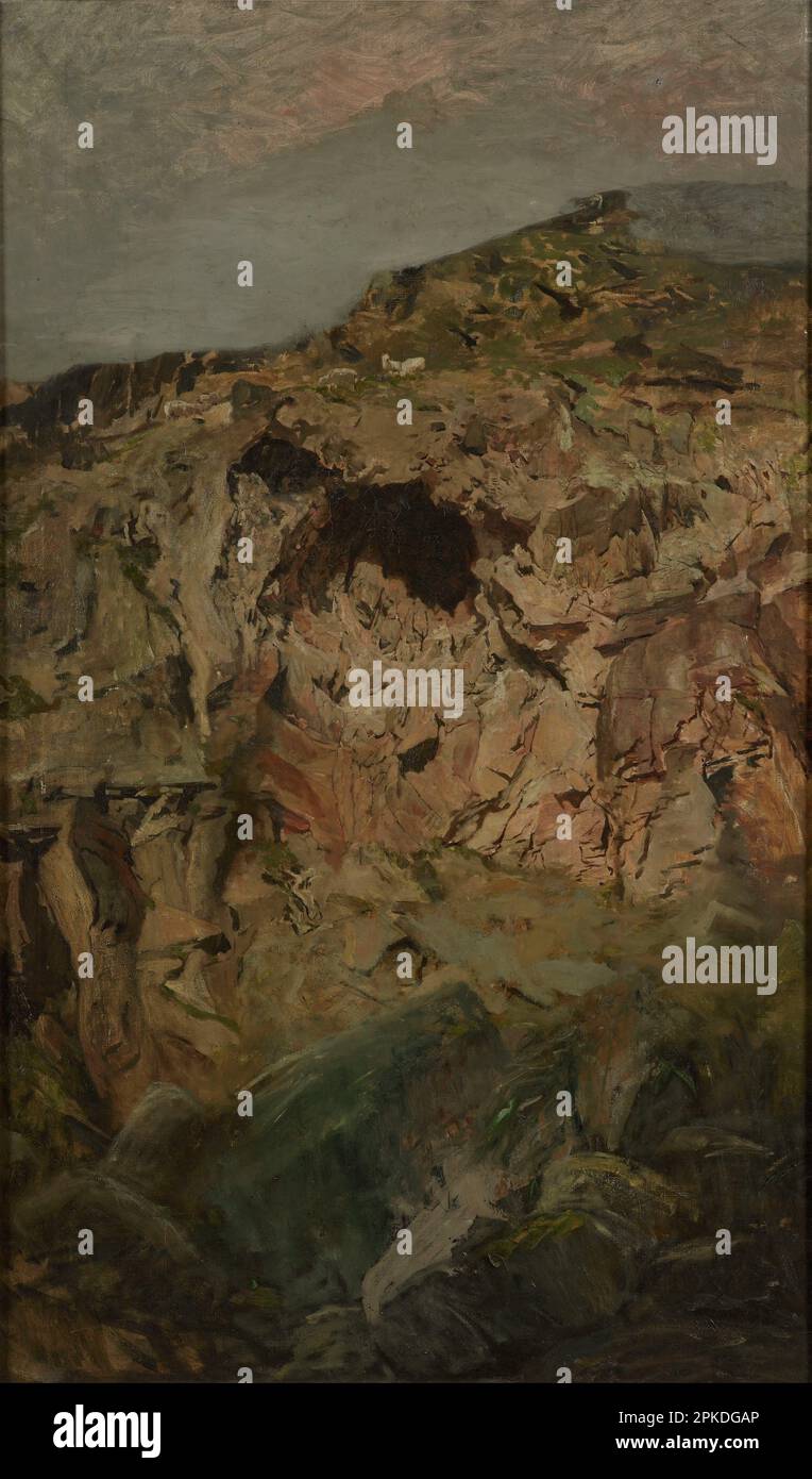 Rock study, Sumner circa 1890 by Petrus van der Velden Stock Photo - Alamy