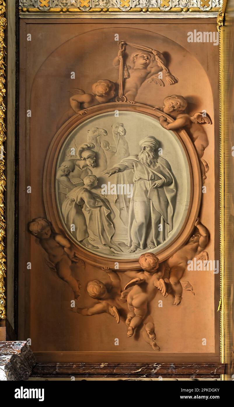 Rejection of worldly goods, Elisha refusing the gifts of Naaman, by ...