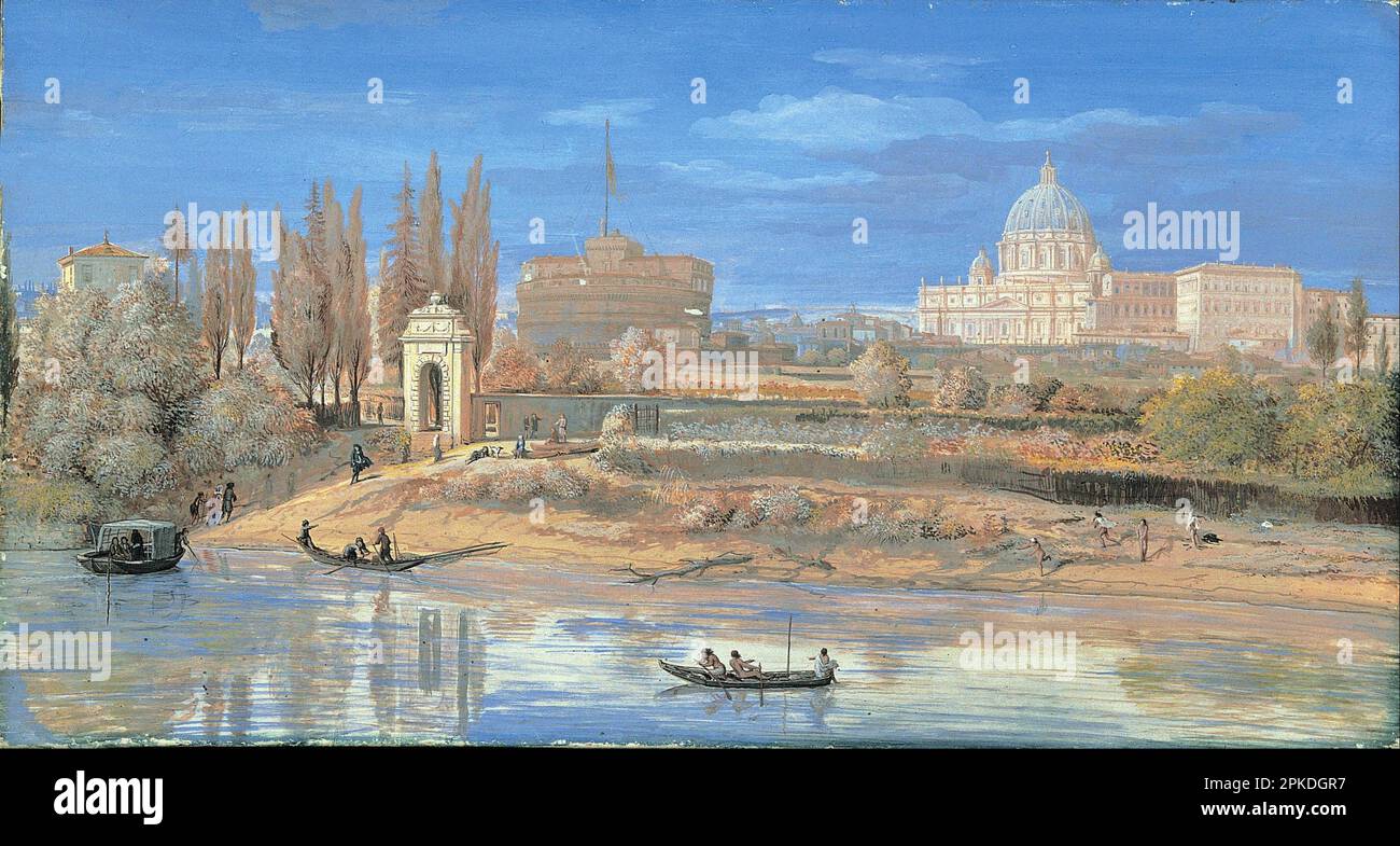 View of the Castel Sant'Angelo and the Vatican seen from Prati di ...