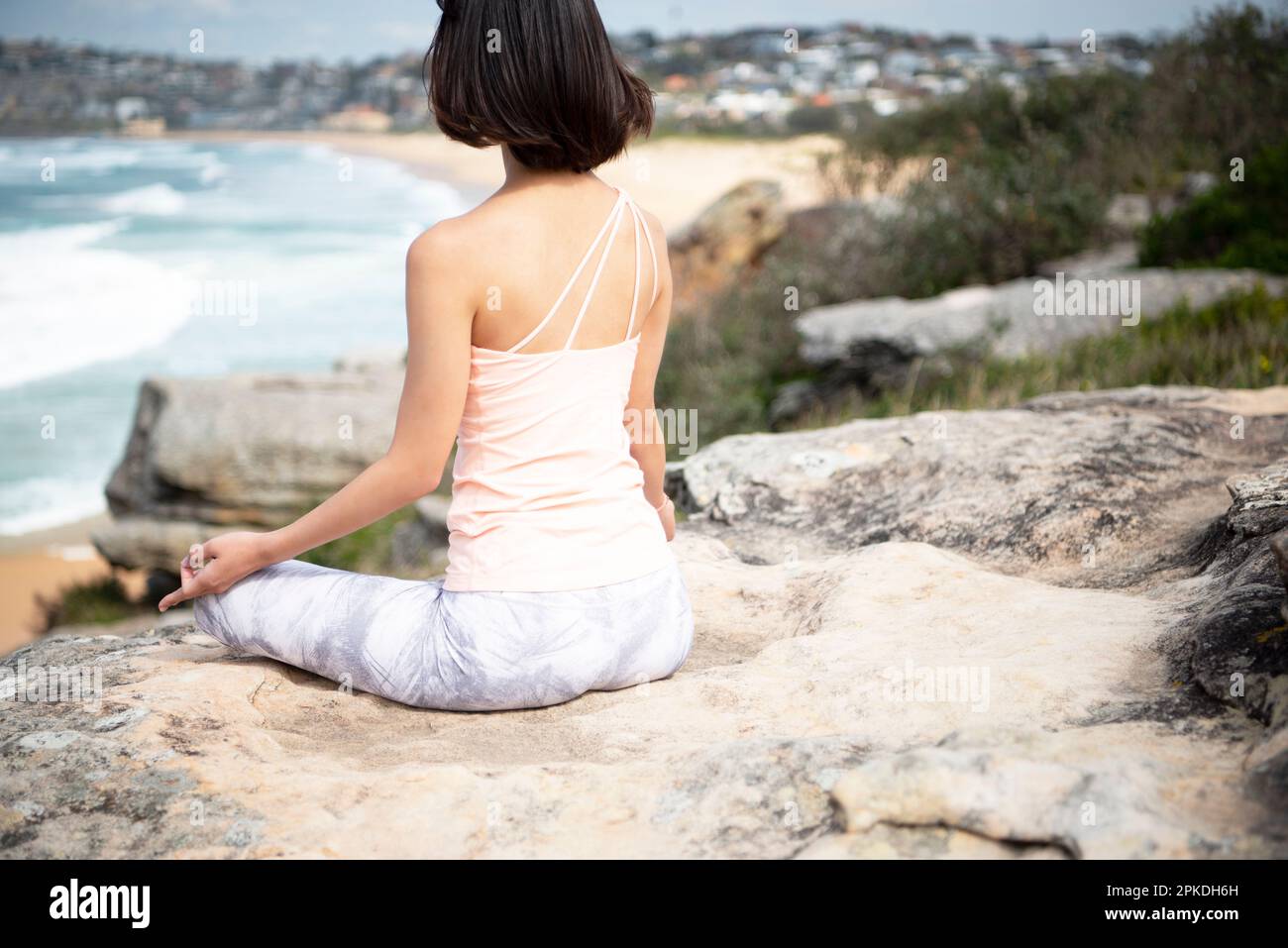 Person meditating in nature hi-res stock photography and images - Alamy