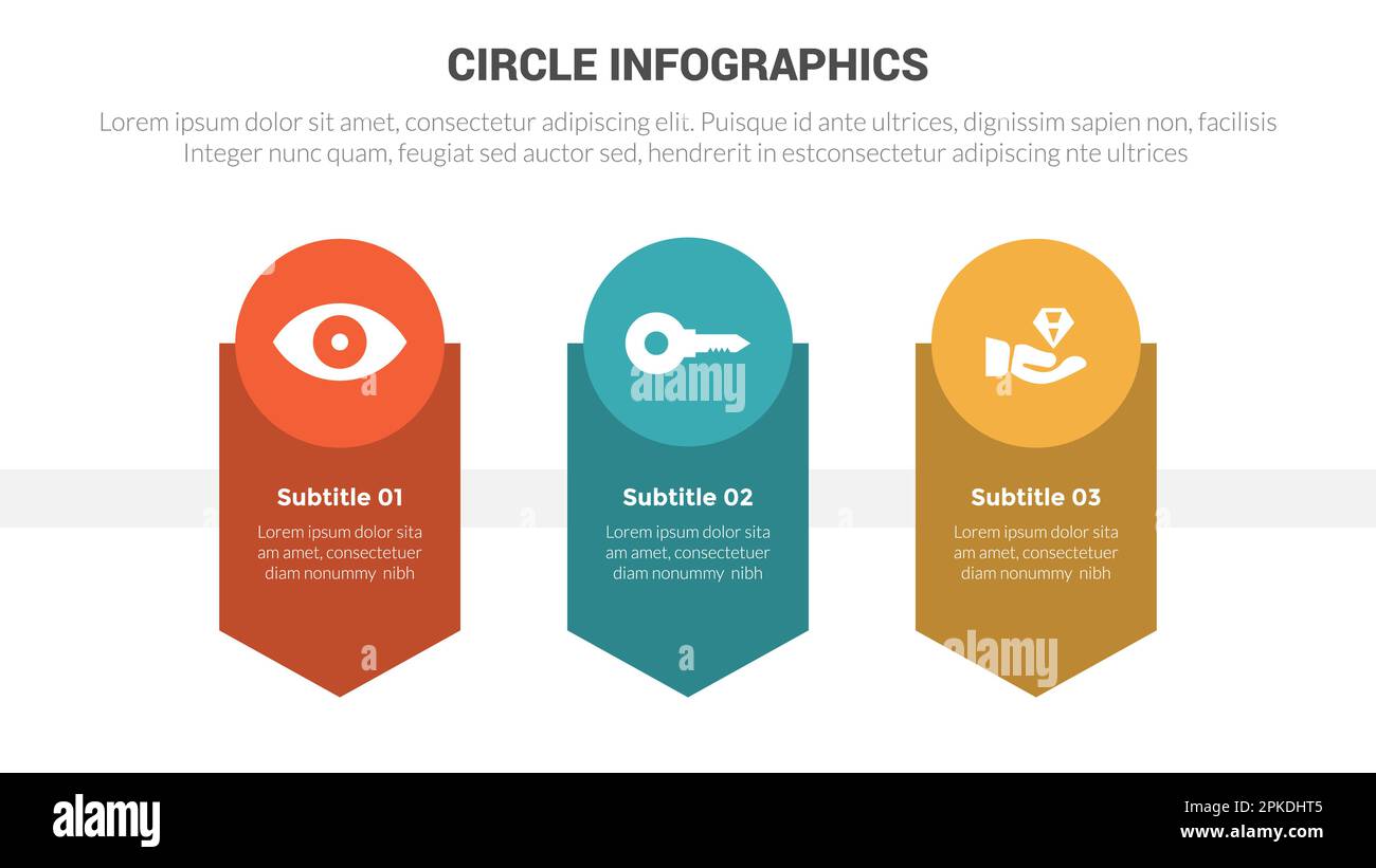 circle base infographics template diagram banner with horizontal badge ...