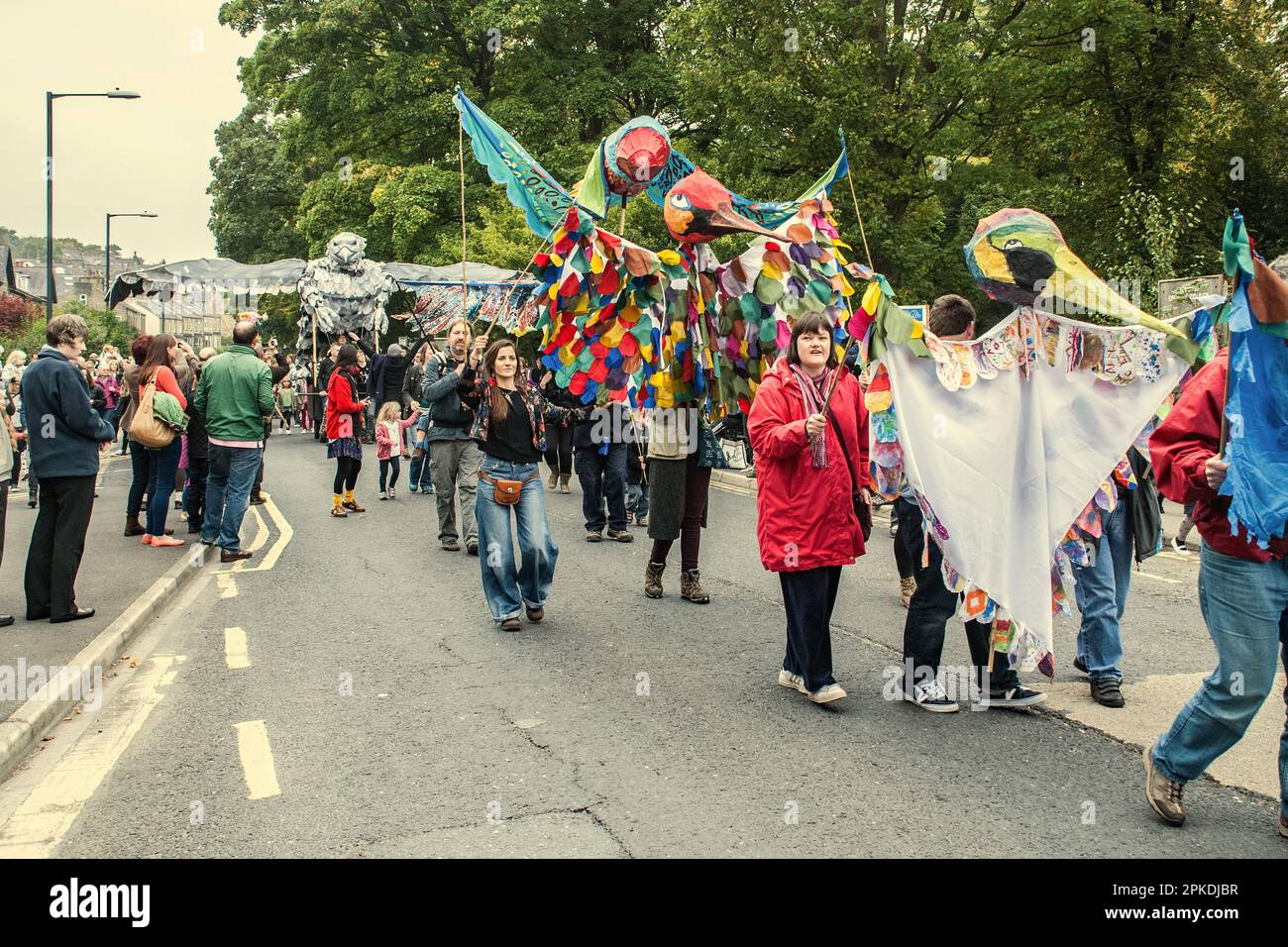 Giant birds featured in the street parade at the Skipton Puppet ...