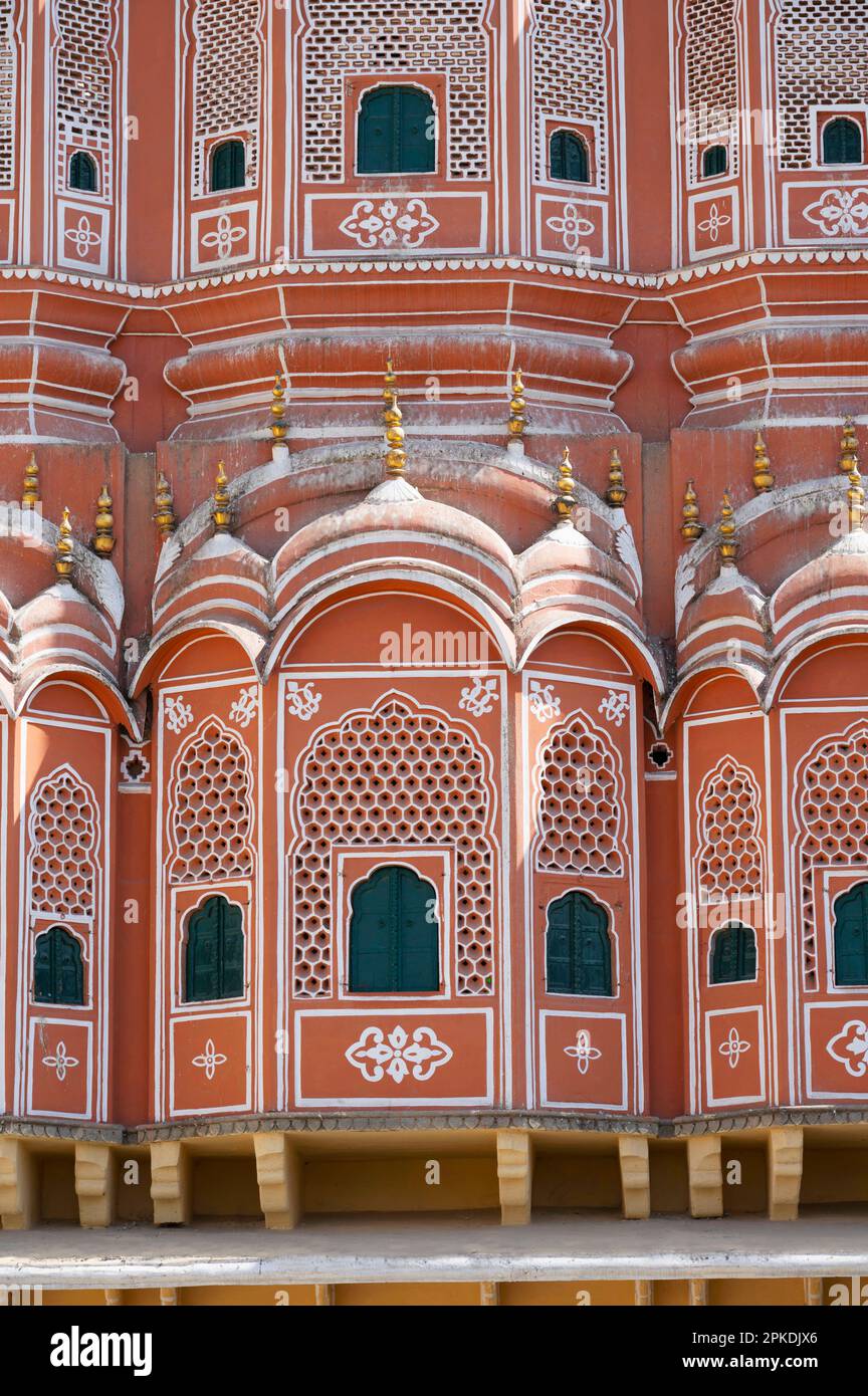 Small windows called Jharokhas decorated with intricate latticework ...