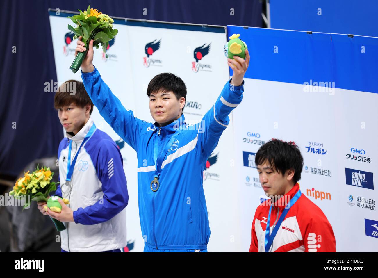 Tokyo, Japan. 7th Apr, 2023. (L-R) Yuto Araki, Haruki Suyama, Sho Sakai ...