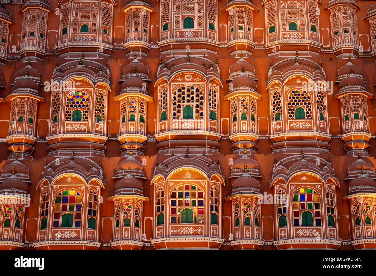 Small windows called Jharokhas decorated with intricate latticework ...