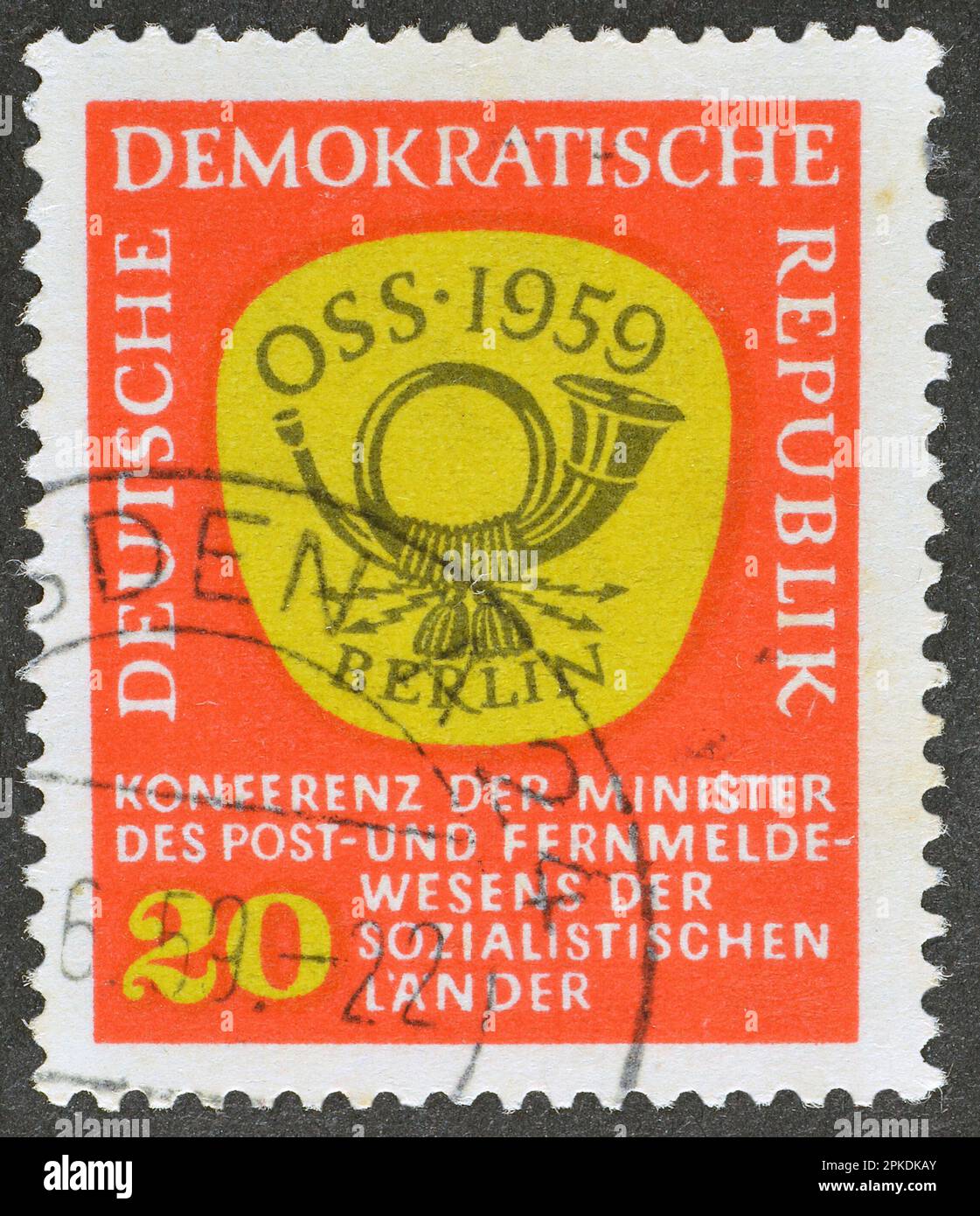 Cancelled postage stamp printed by Germany, Democratic Republic, that ...