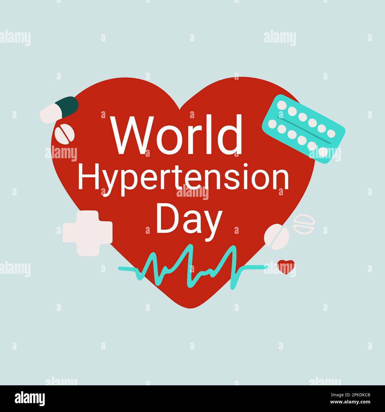 World Hypertension day illustration illustration with heart symbol with ...