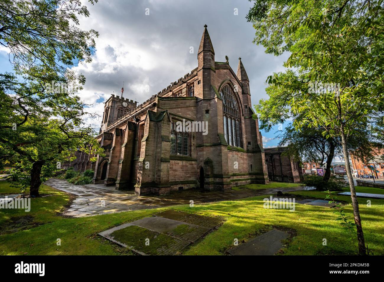 St. Mary's is in the center of Leigh by the Civic Square, UK Stock ...