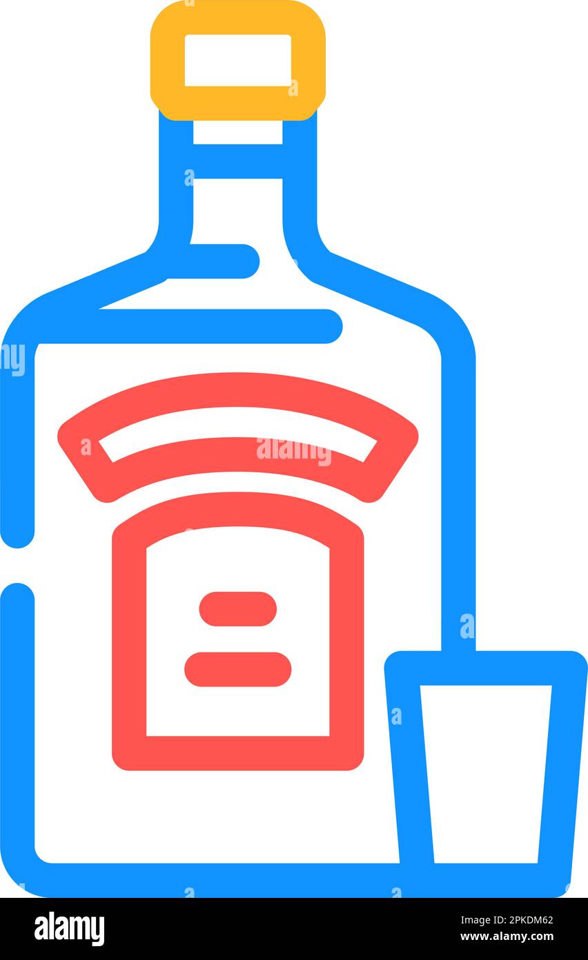 Vodka Glass Bottle Color Icon Vector Illustration Stock Vector Image And Art Alamy