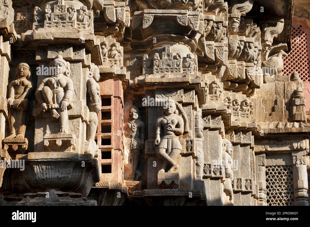 Carved pillars of Shri Jagat Shiromani Mandir, a Hindu temple situated ...
