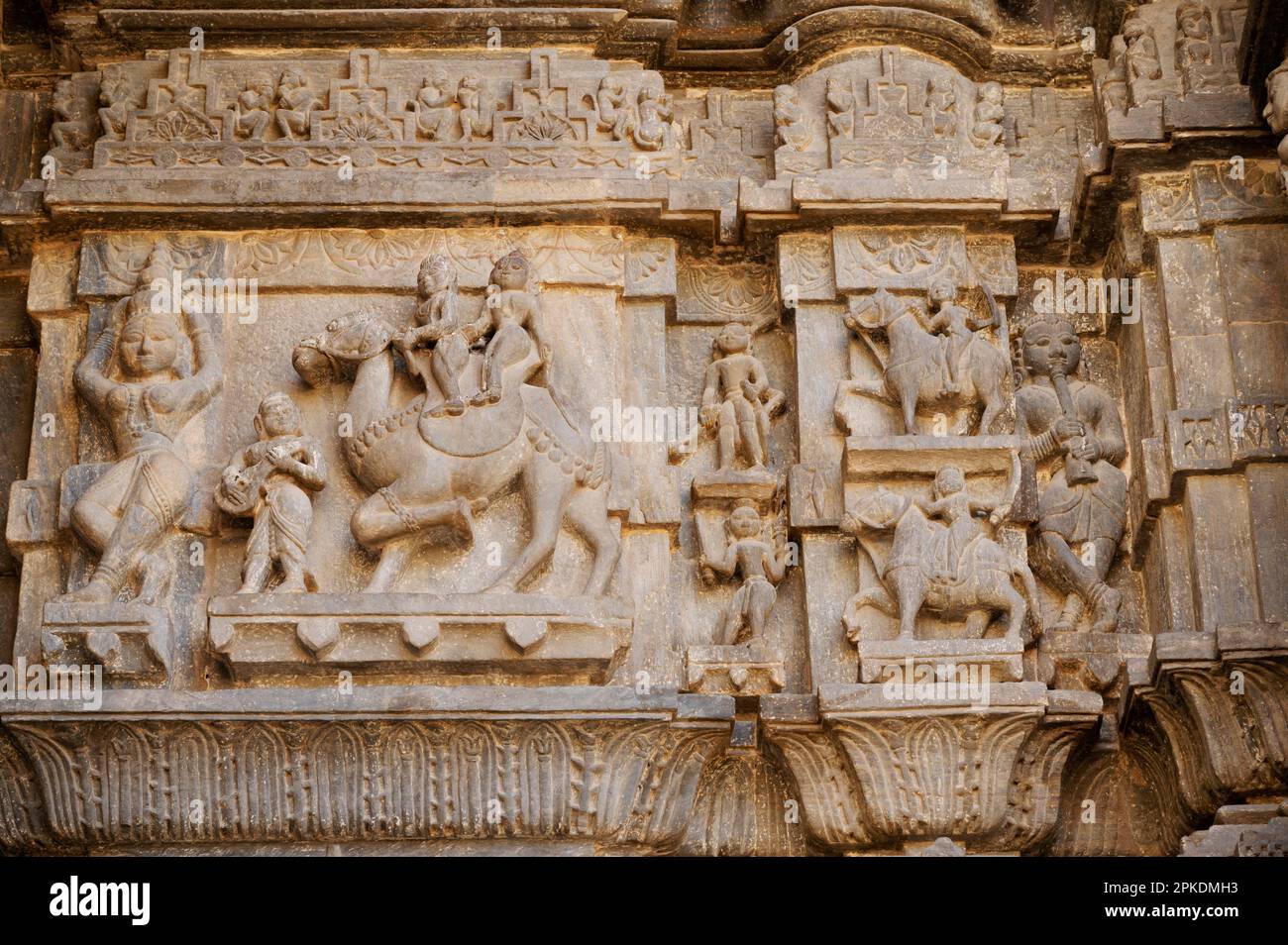 Carved pillars of Shri Jagat Shiromani Mandir, a Hindu temple situated ...