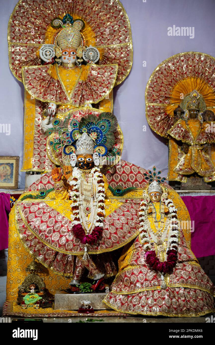Idols of Lord Krishna with Radha, situated in Shri Jagat Shiromani ...
