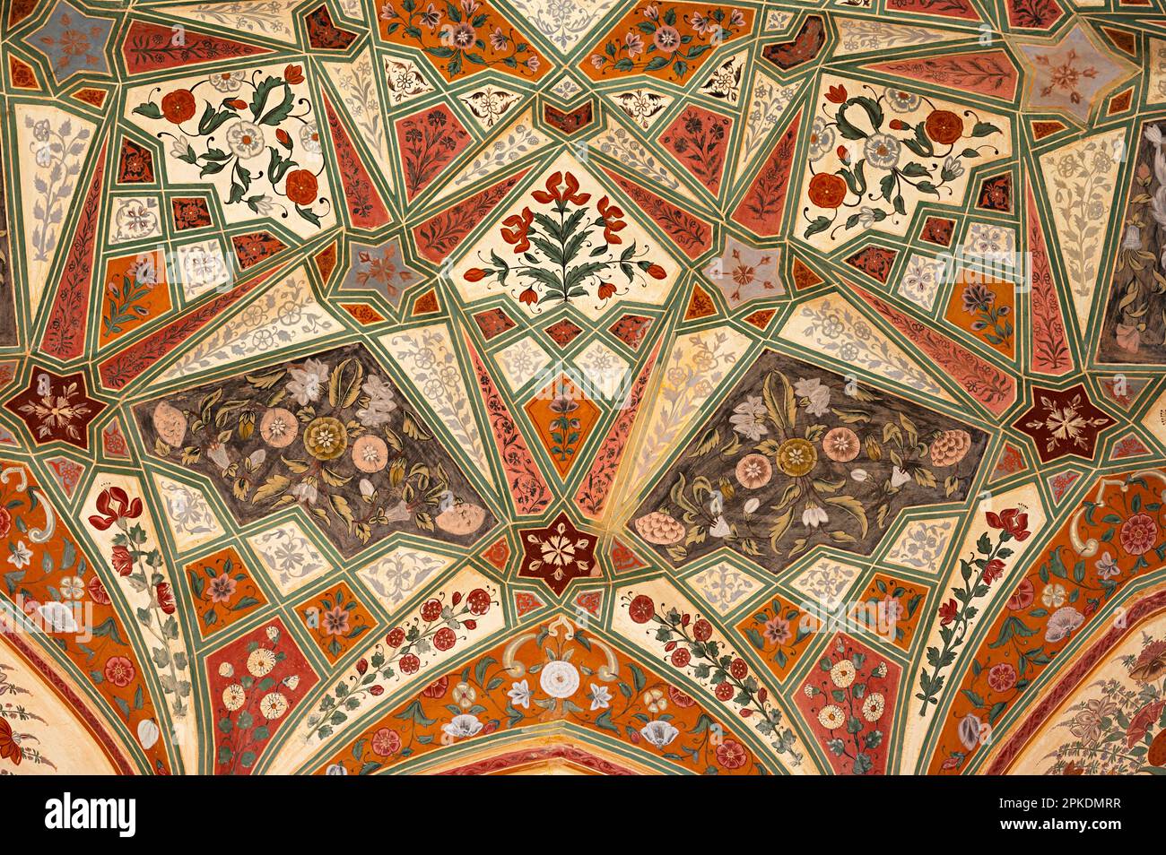 Colourful frescoes on Ganesh Pol or Ganesh gate. This entrance is the ...