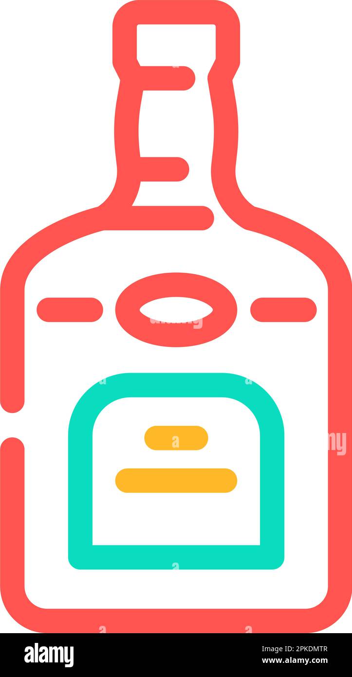 rum drink bottle color icon vector illustration Stock Vector Image ...