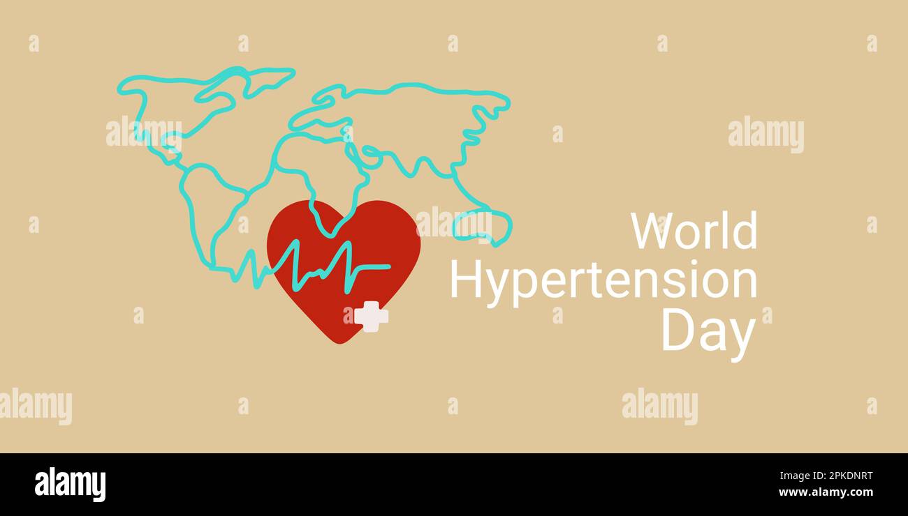 World Hypertension day illustration illustration with heart symbol and ...