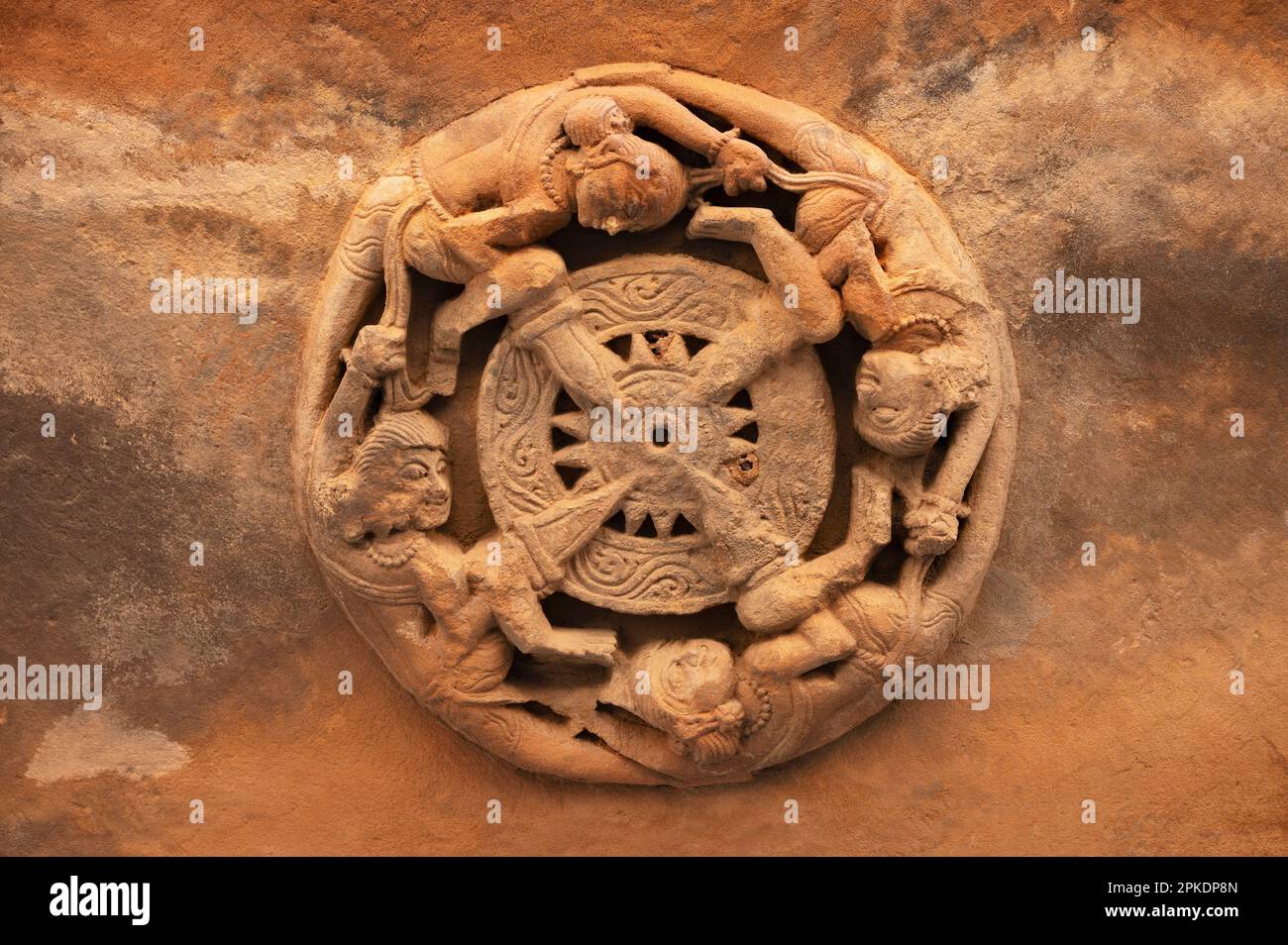 Carved idols on the inner pillar of Harshnath Temple, an ancient Hindu ...