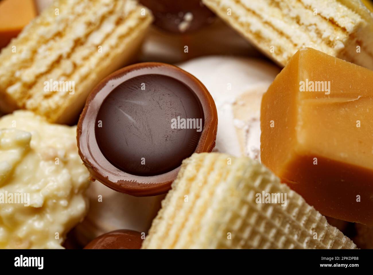 Various sweets. Chocolates and waffles. Suitable for commercial ...