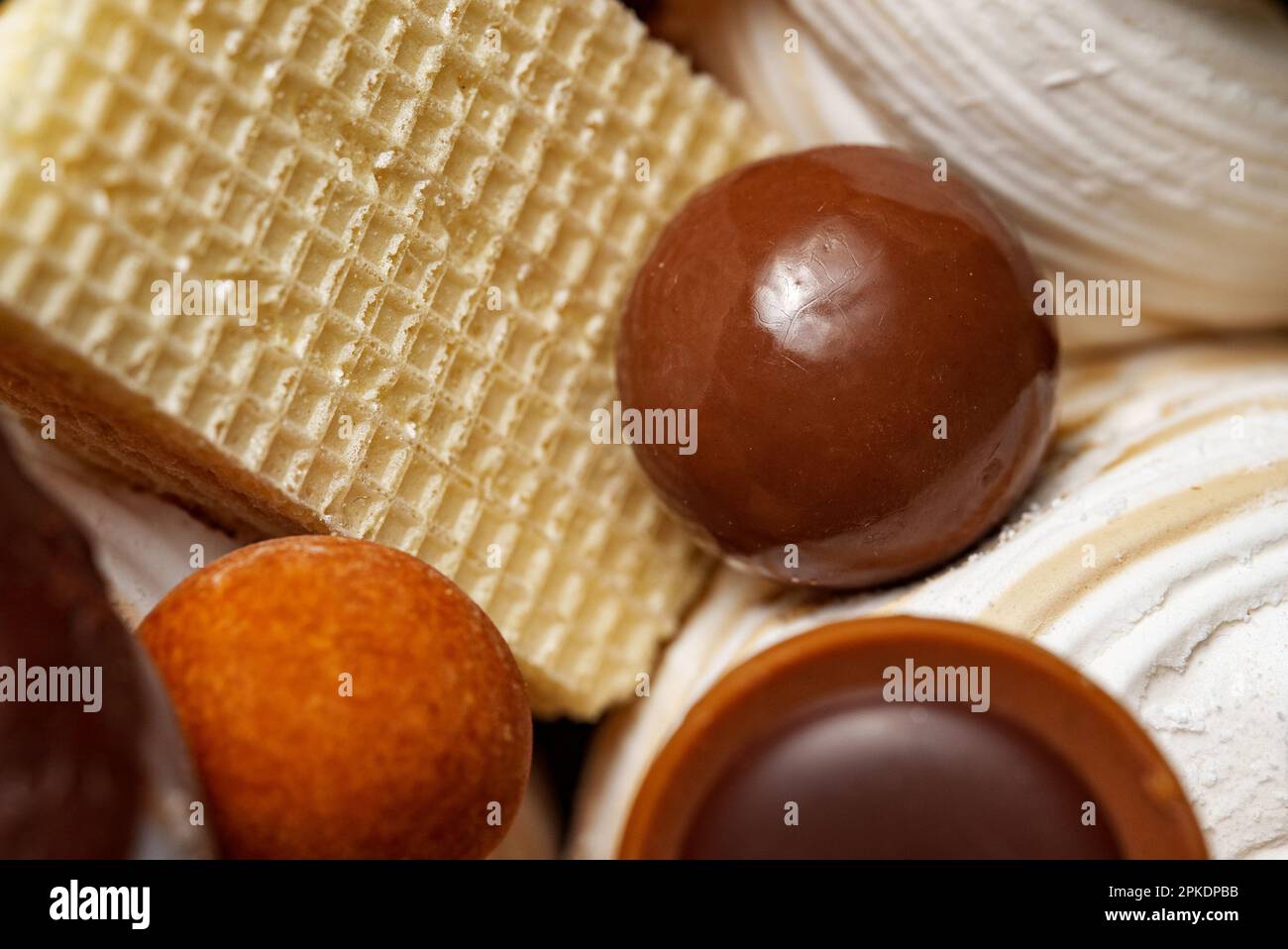 Various sweets. Chocolates and waffles. Suitable for commercial ...