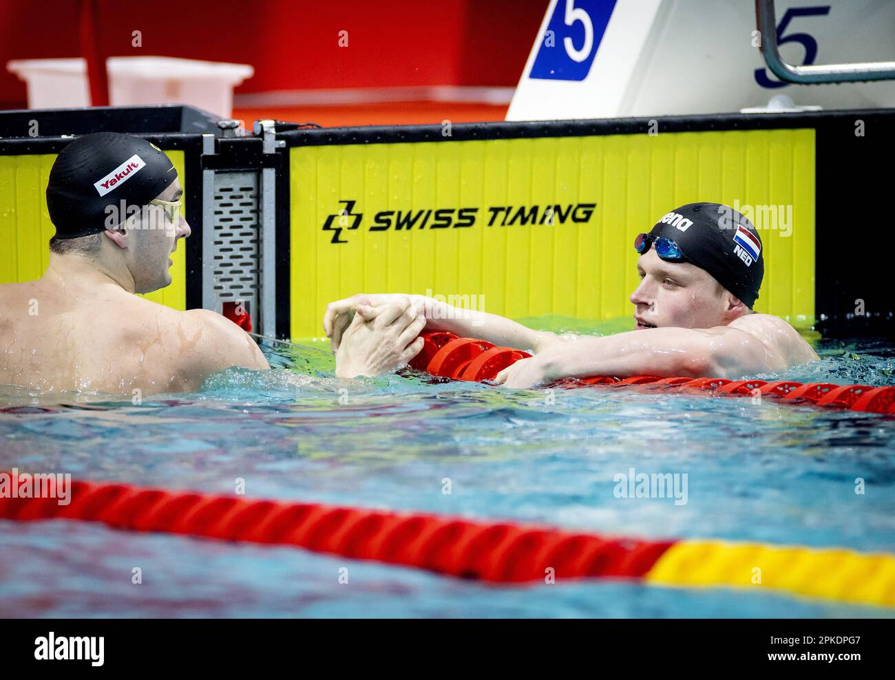 EINDHOVEN - Arno Kamminga and Koen de Groot (R) in action in the 50 ...