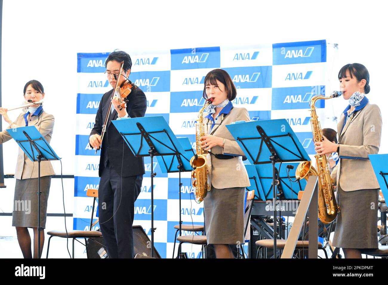 ANA Team HND Orchestra, featuring ANA employees, performs at the ANA ...