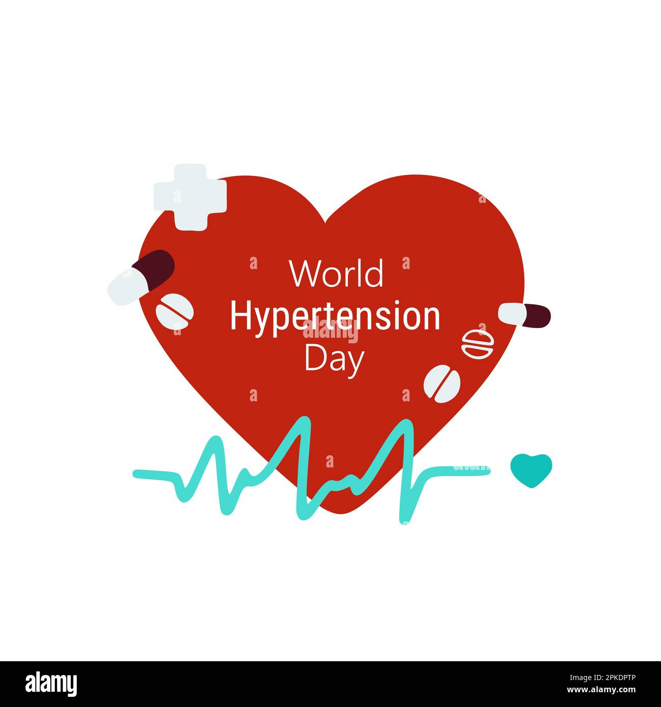 World Hypertension day illustration illustration with heart symbol with ...