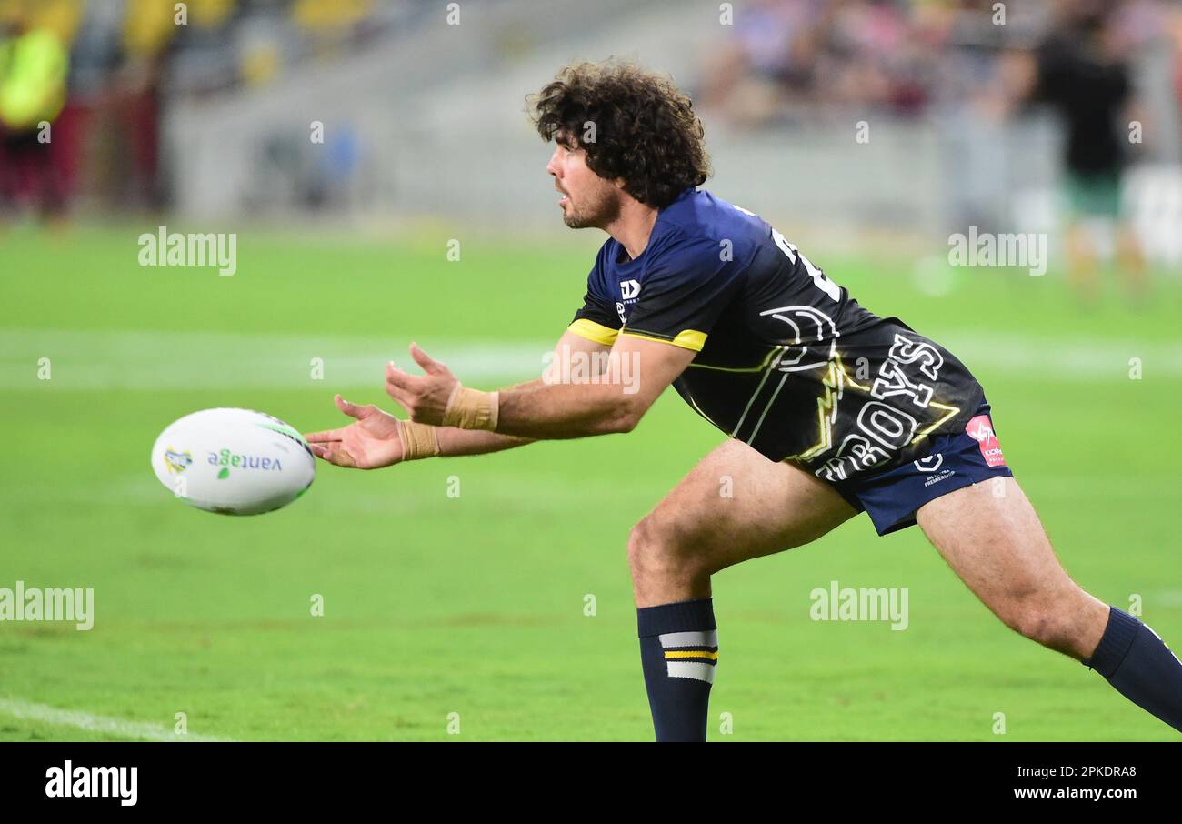 Jake Granville of the Cowboys warms up during the NRL Round 6 match ...