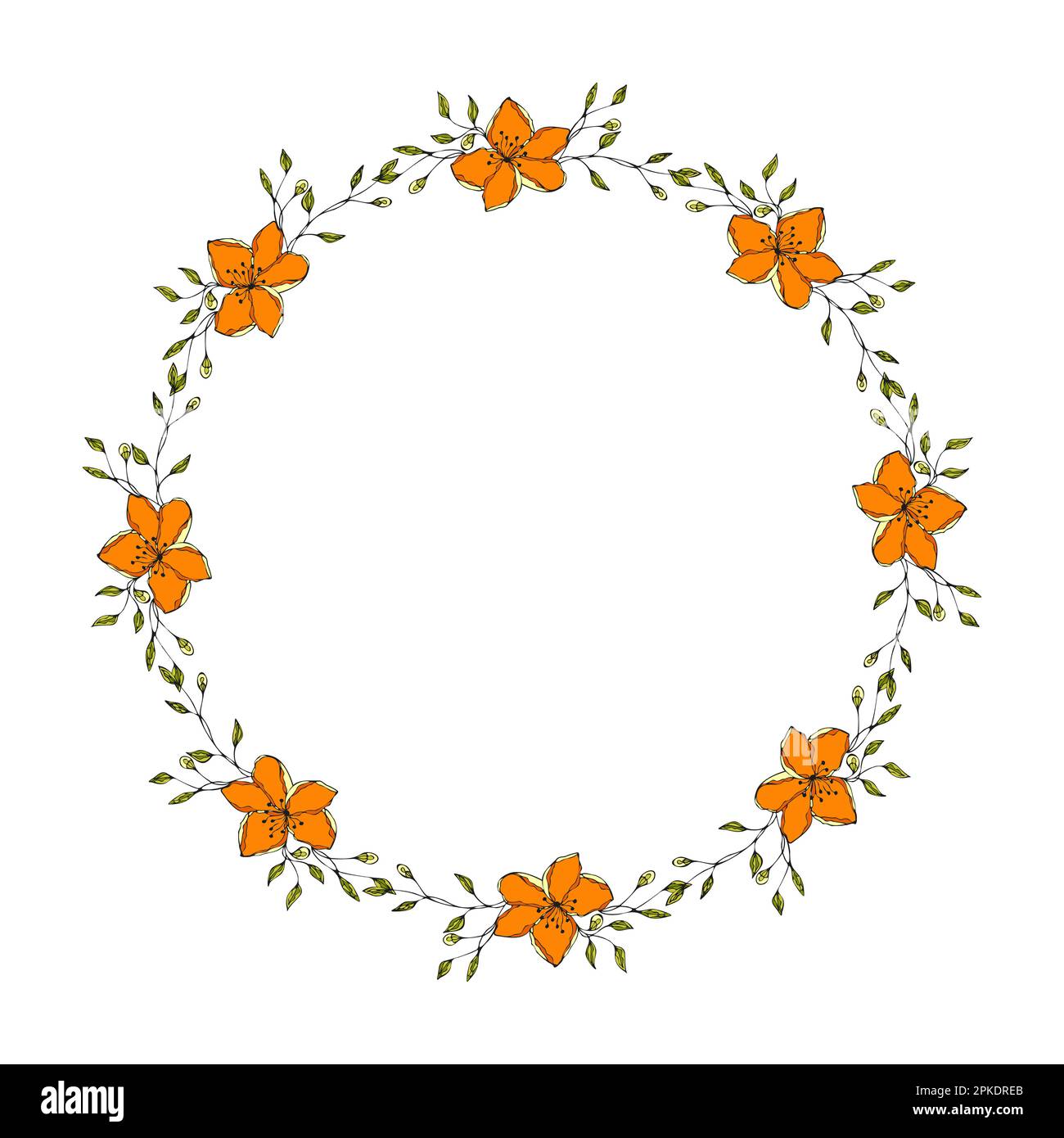 Orange flower circle hi-res stock photography and images - Alamy