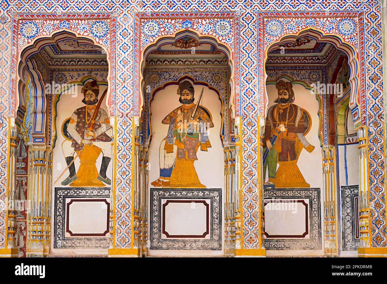 Colourful paintings on the inner wall of Dr. Ramnath Podar Haveli ...