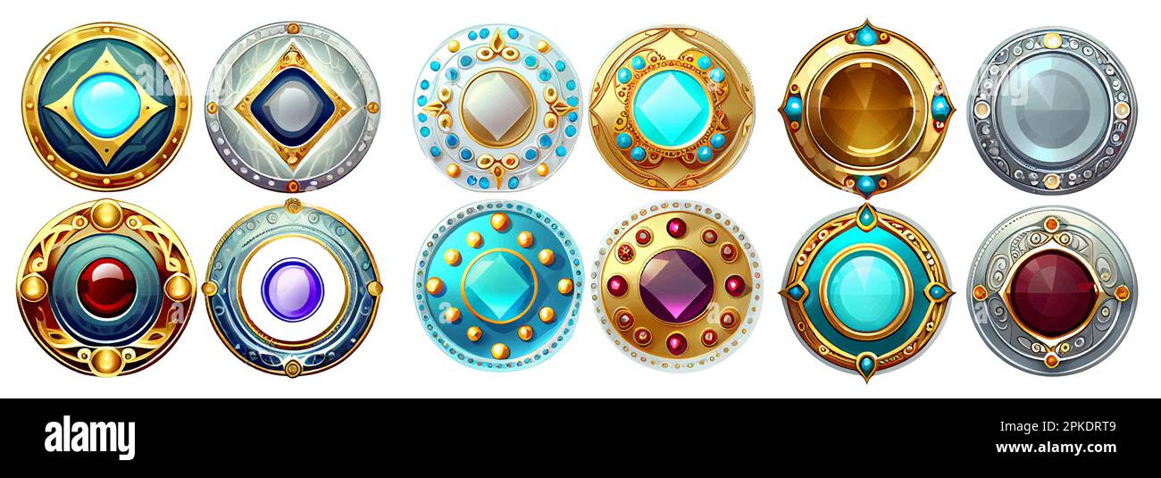 set vector illustration of ui gem stones isolated on white background ...