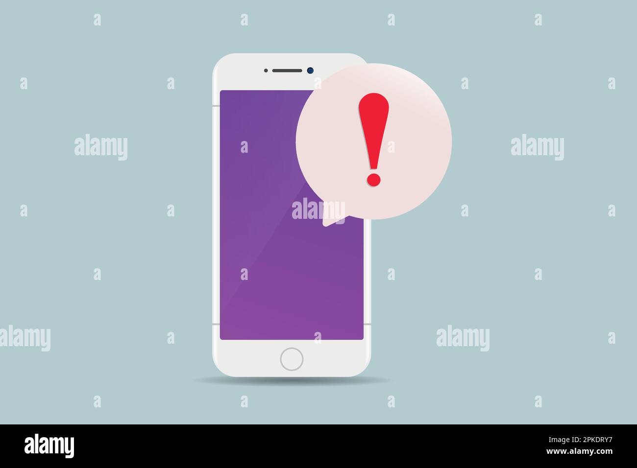 Phone notification icon Smartphone with exclamation point vector ...