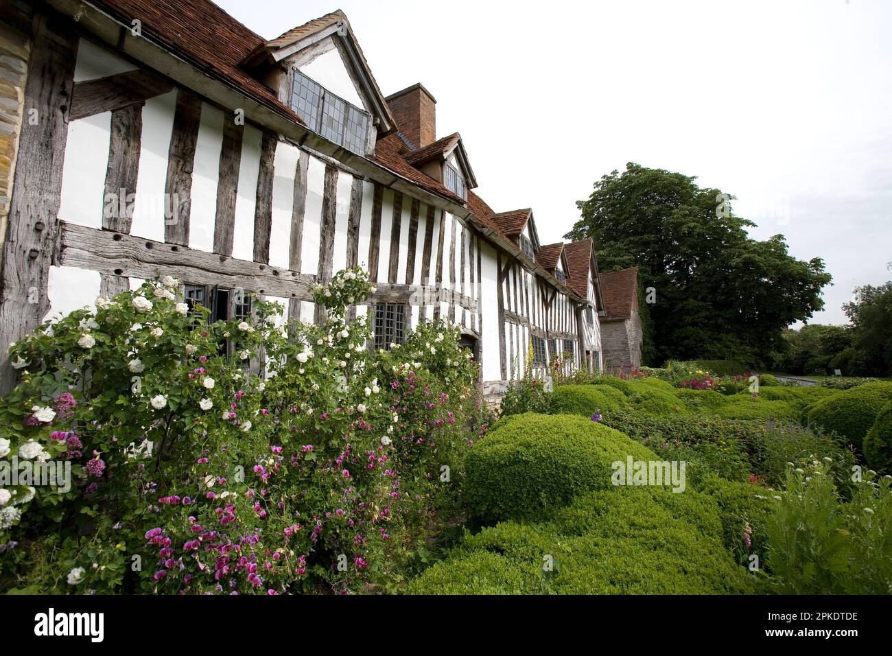 View of Mary Arden's House in the Warwickshire village of Wilmcote ...