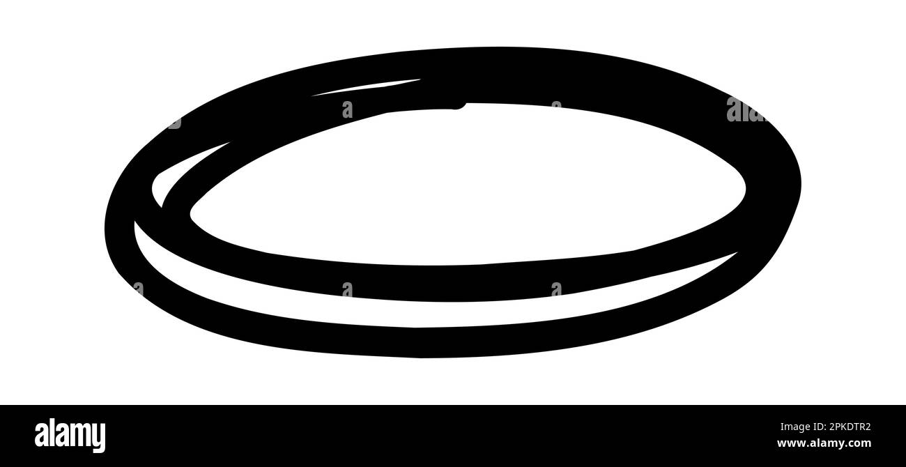Oval hand drawn shapes. Doodle highlighter handwritten circle. Vector ...