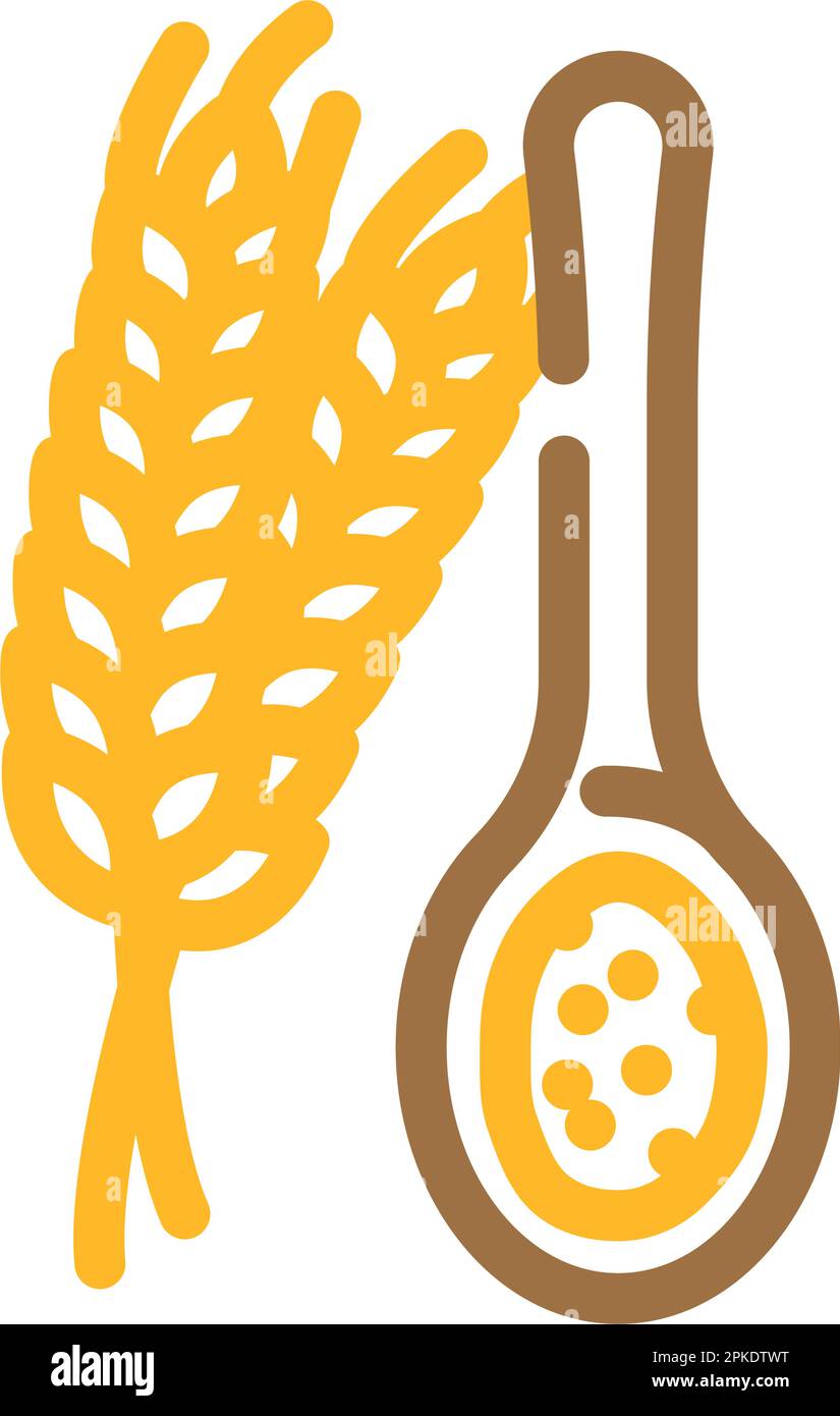 flour spoon wheat color icon vector illustration Stock Vector Image ...