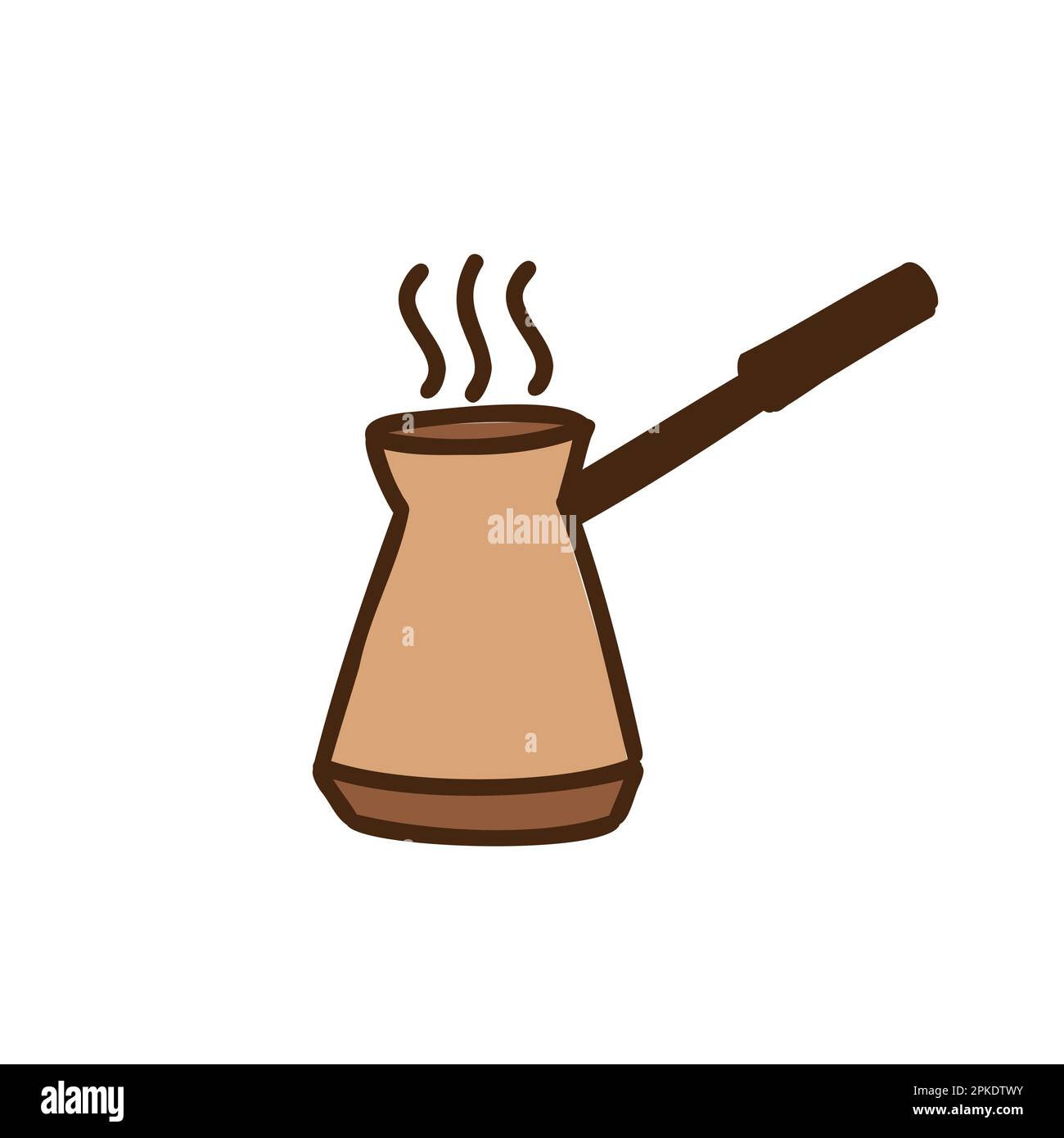 Coffee pot. Cezve illustration. Homemade cookware. Hand drawn ...