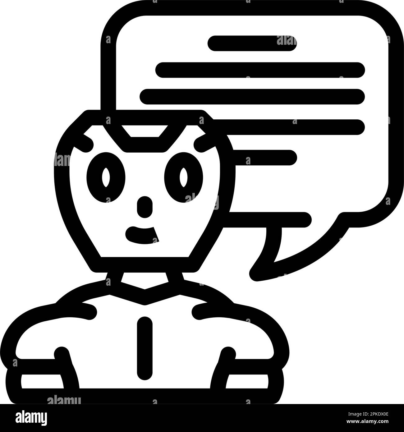 communication chat bot line icon vector illustration Stock Vector Image ...