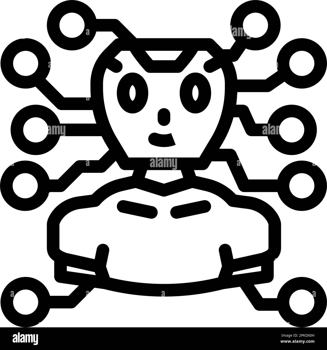 artificial chat bot line icon vector illustration Stock Vector Image ...