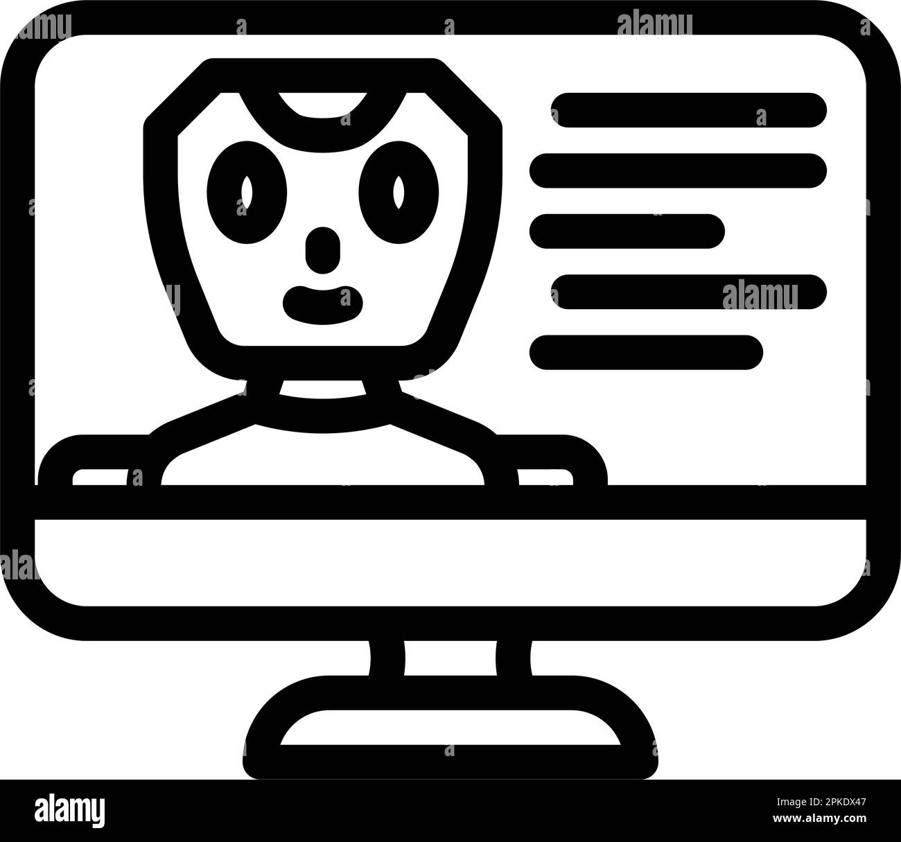 virtual chat bot line icon vector illustration Stock Vector Image & Art ...