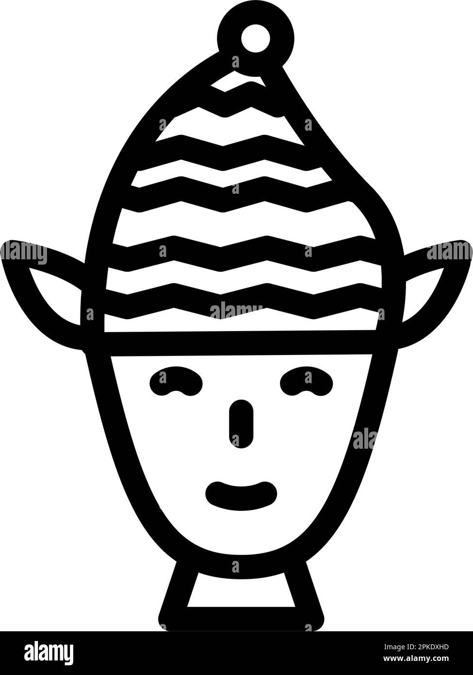head elf funny line icon vector illustration Stock Vector Image & Art ...