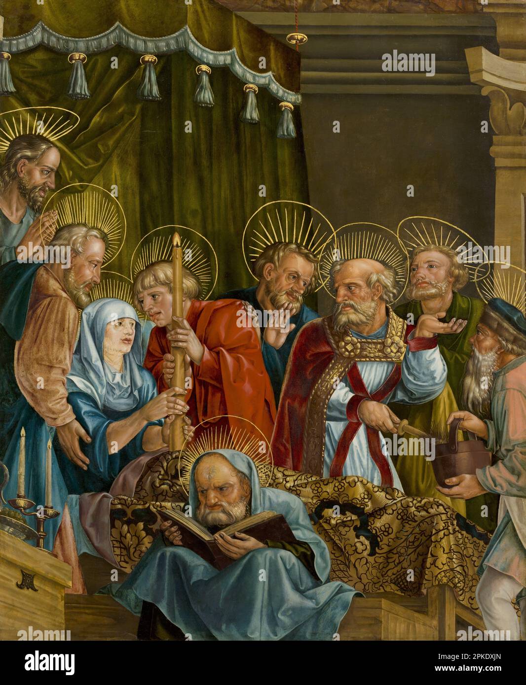 The Deathbed of Mary 1531 by Melchior Feselen Stock Photo - Alamy