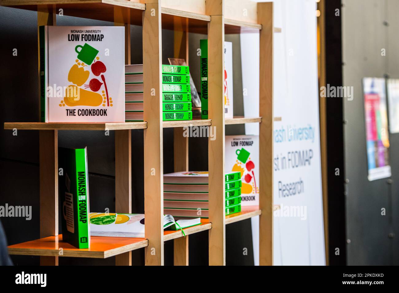 A display bookshelf with Monash University Low FODMAP cookbook being ...