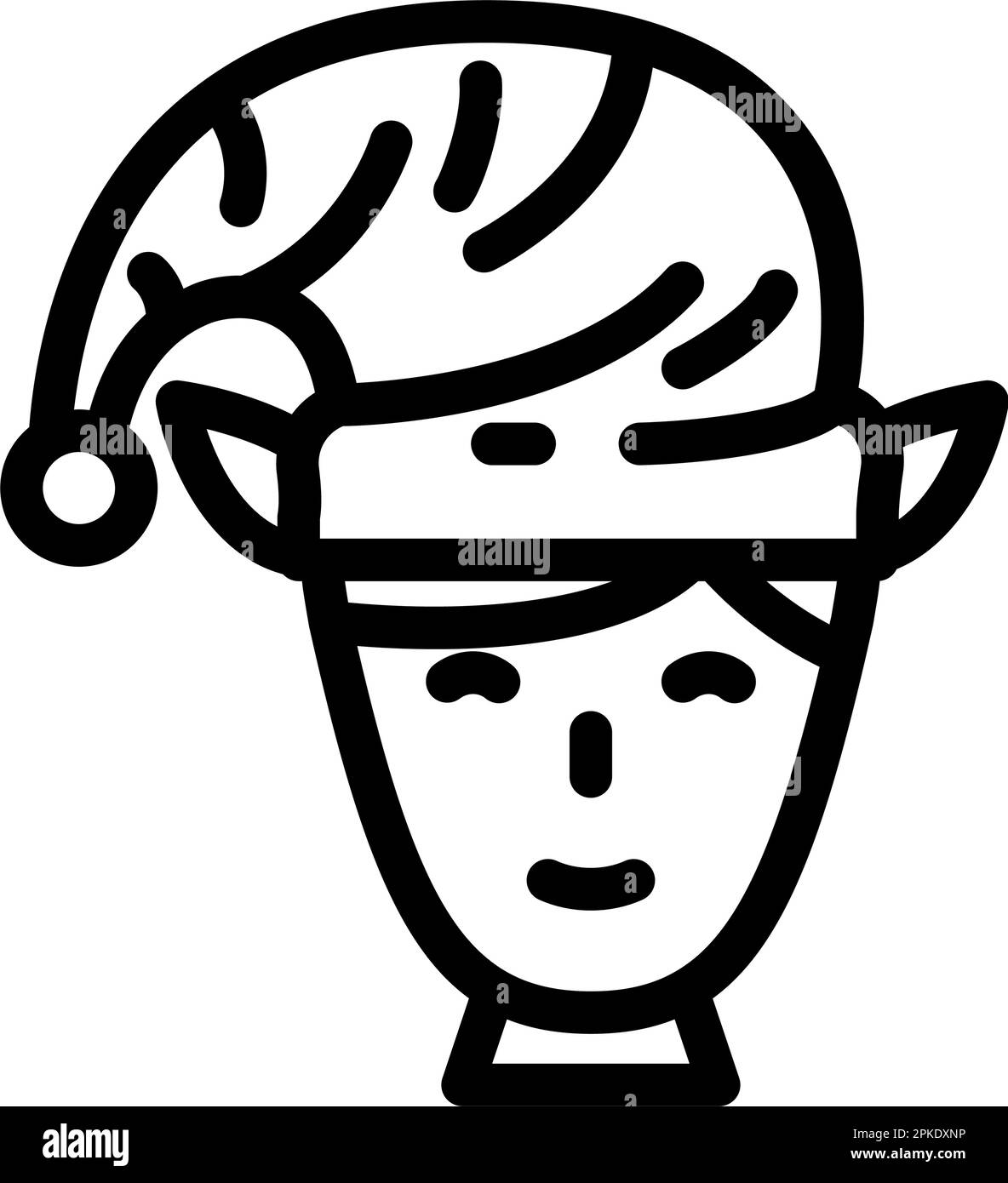 head elf little line icon vector illustration Stock Vector Image & Art ...