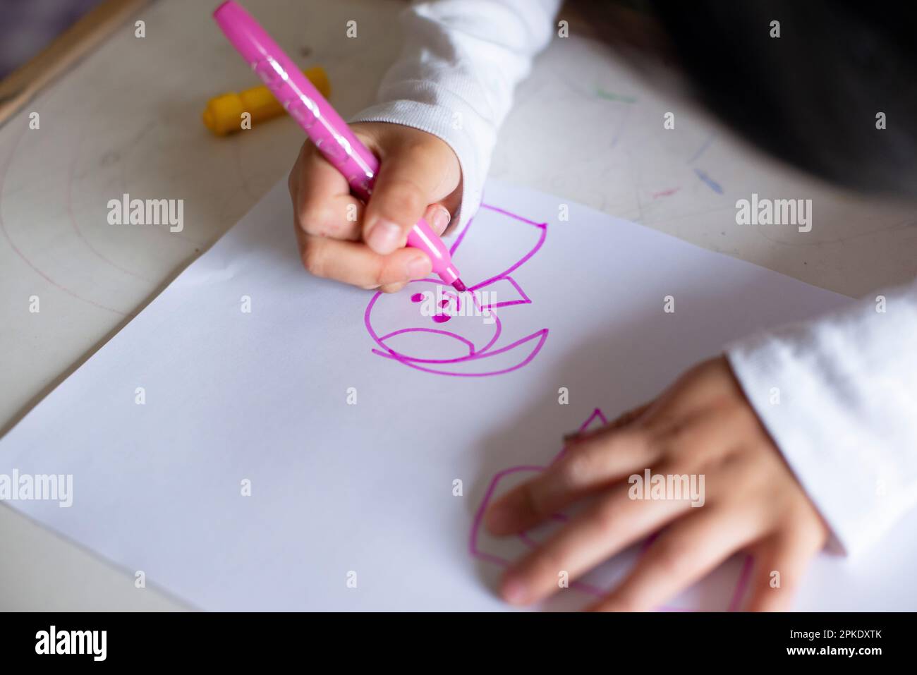 Girl drawing a picture Stock Photo - Alamy