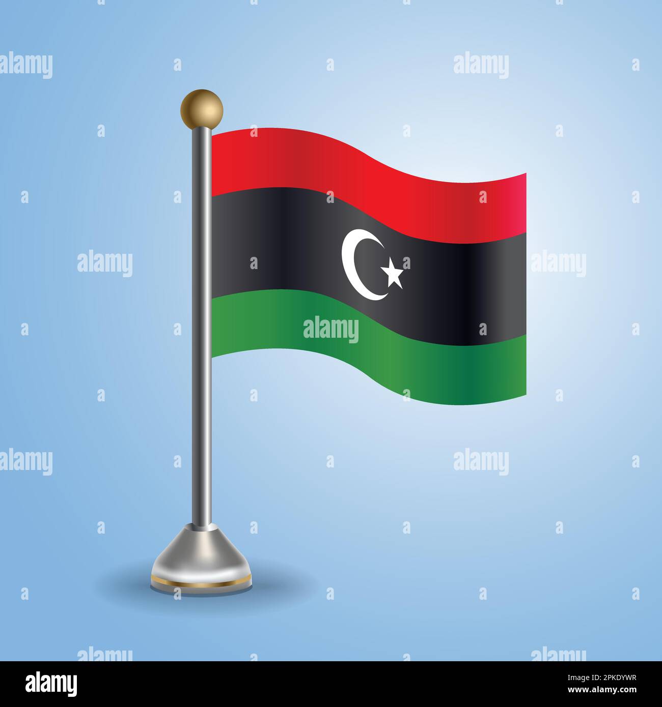 State table flag of Kingdom of Libya. National symbol, vector ...