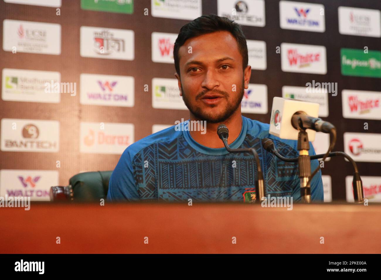 Bangladeshi Test Captain Shakib Al Hasan attends post match press ...
