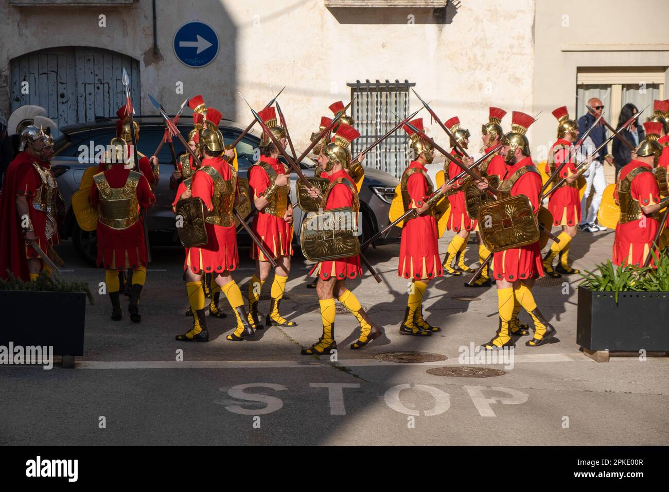 Verges, Spain. 06th Apr, 2023. Les Manages are seen parading during the ...