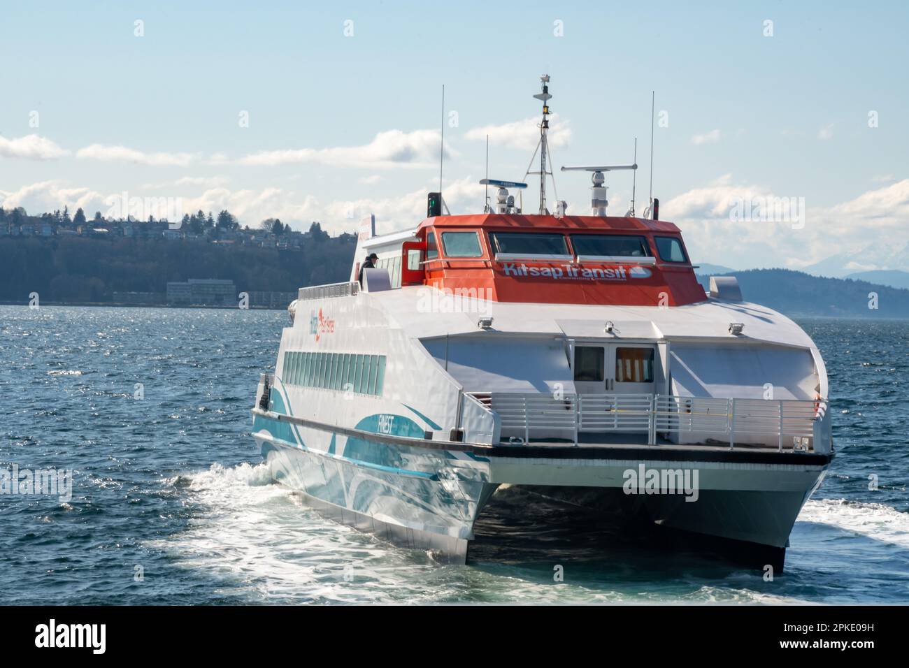 Kitsap Transit Ferry from Seattle Stock Photo - Alamy