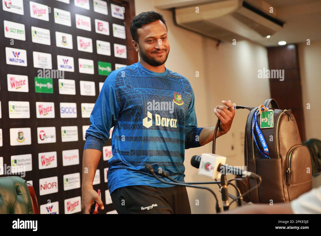 Bangladeshi Test Captain Shakib Al Hasan attends post match press ...