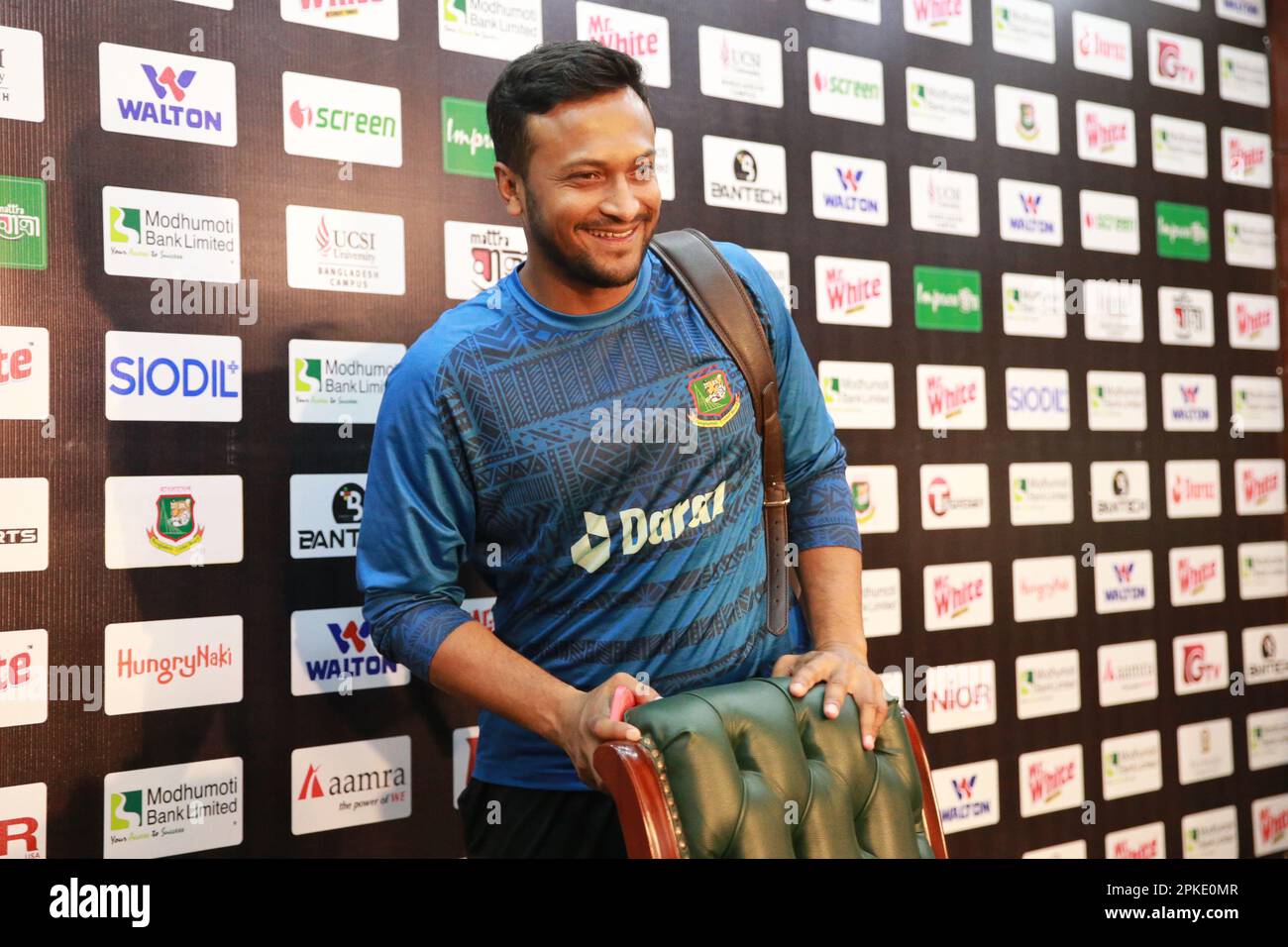 Bangladeshi Test Captain Shakib Al Hasan attends post match press ...