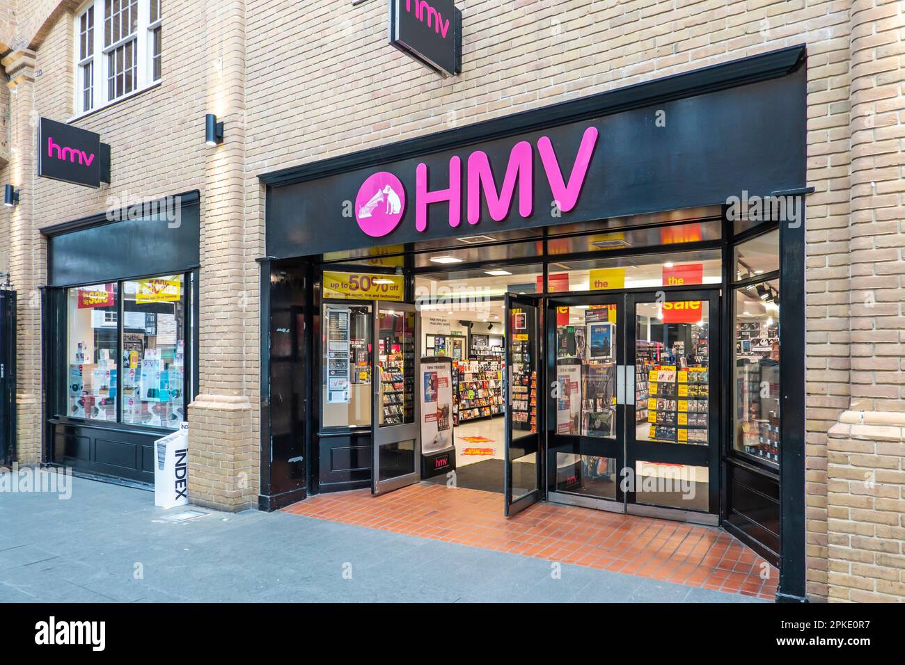HMV Store in Whitefriars Shopping Mall prior to downsizing Stock Photo ...
