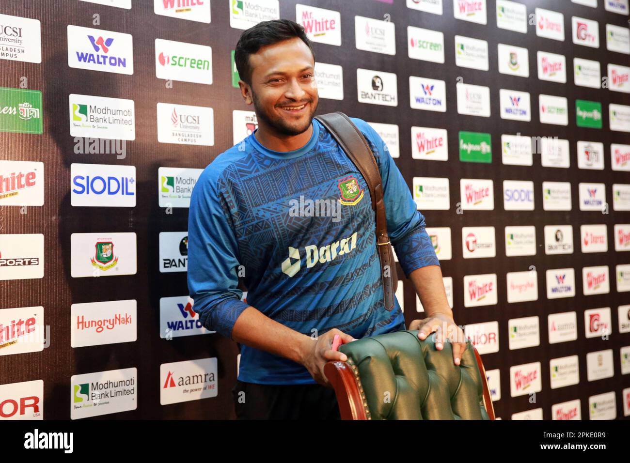 Bangladeshi Test Captain Shakib Al Hasan attends post match press ...